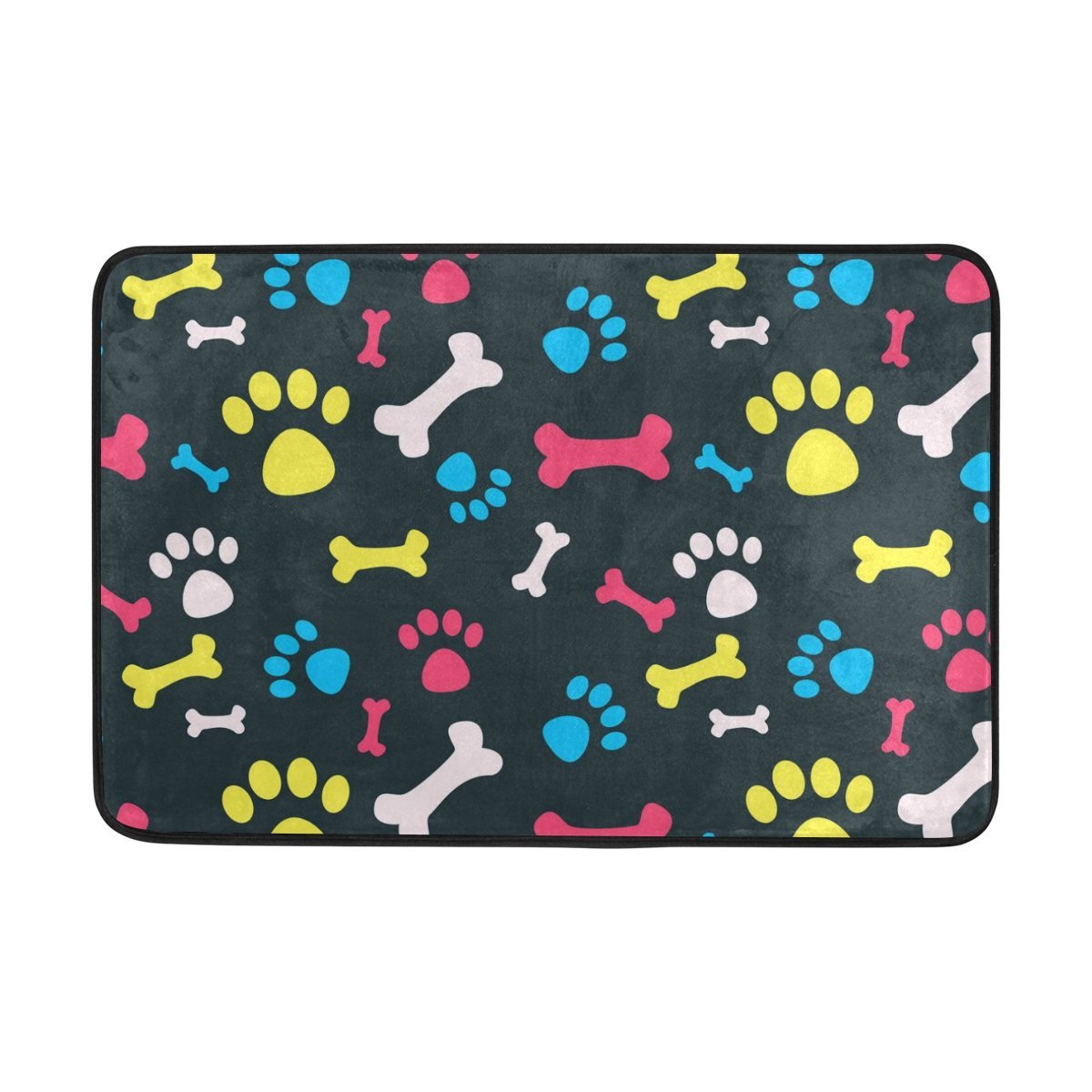 POPCreation Dog Paw Prints Non-Slip Floor Mat Doormats for Living Room ...