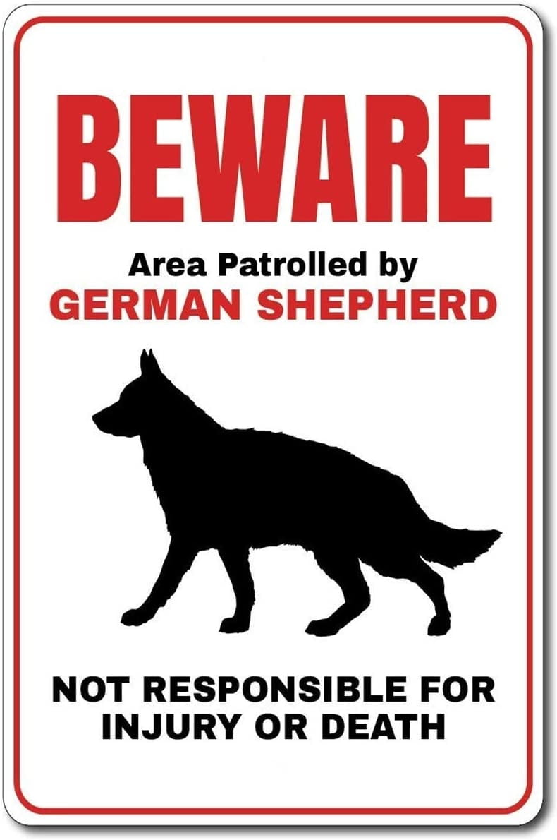 Metal Sign German Shepherd Sign Beware German Shepherd Tin Sign German ...
