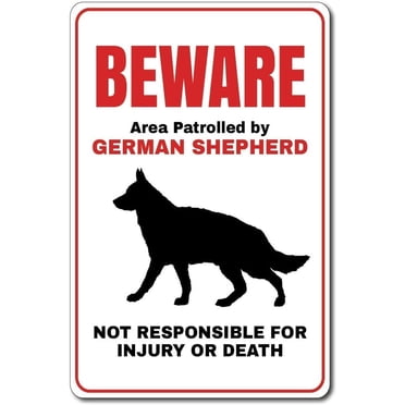 Beware of Dog Sign German Shepherd, Dog Warning Sign, 12x12 Aluminum ...