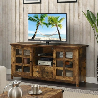 Yaoping 58" Modern Farmhouse Sliding Door TV Stand, Up to 65" TV Wood ...