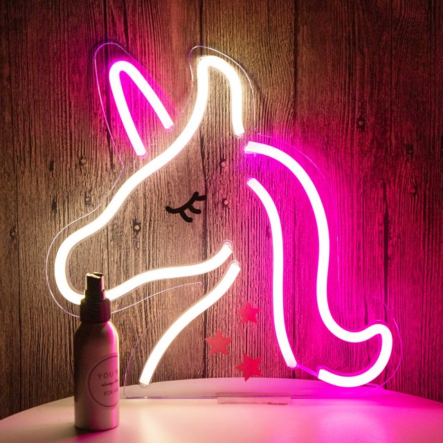 Rosnek 13'' To 18'' LED Neon Light Sign With Transparent Acrylic Back ...