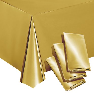 Foil Plastic Tablecloth, 108 x 54 in, Gold, 1ct - Walmart.com