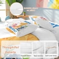 Cartoon Cute Pink Orange Blue Dinosaurs California King Size Bed Set ...