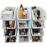 Skywin Plastic Stackable Storage Bins for Pantry White - 4-Pack Small ...