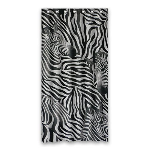 HelloDecor Zebra Shower Curtain Polyester Fabric Bathroom Decorative ...