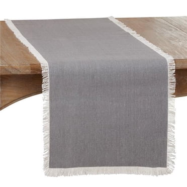 Saro Lifestyle Stitched Fringe Table Runner - Walmart.com