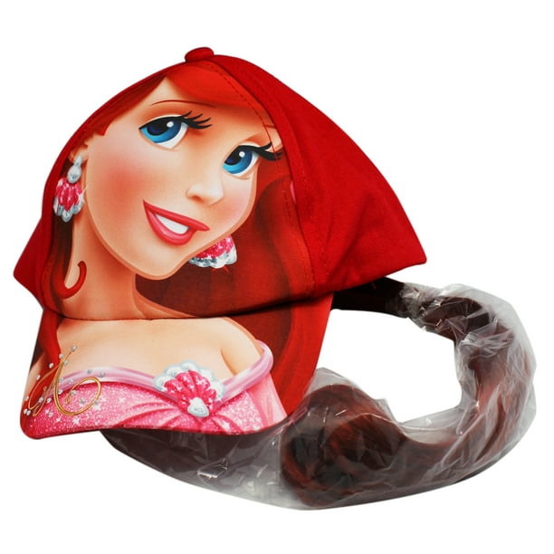 Disney's The Little Mermaid Ariel Red Colored Cap With Fake Ponytail ...