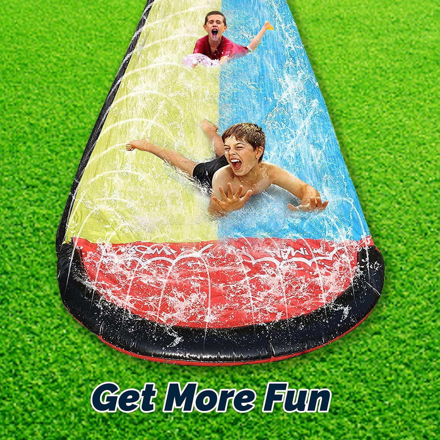 Annel 15.5ft Double Race Slip Summer Backyard Games Water Toys, Lawn ... Annel 15.5ft Double Race Slip Summer Backyard Games Water Toys, Lawn ...