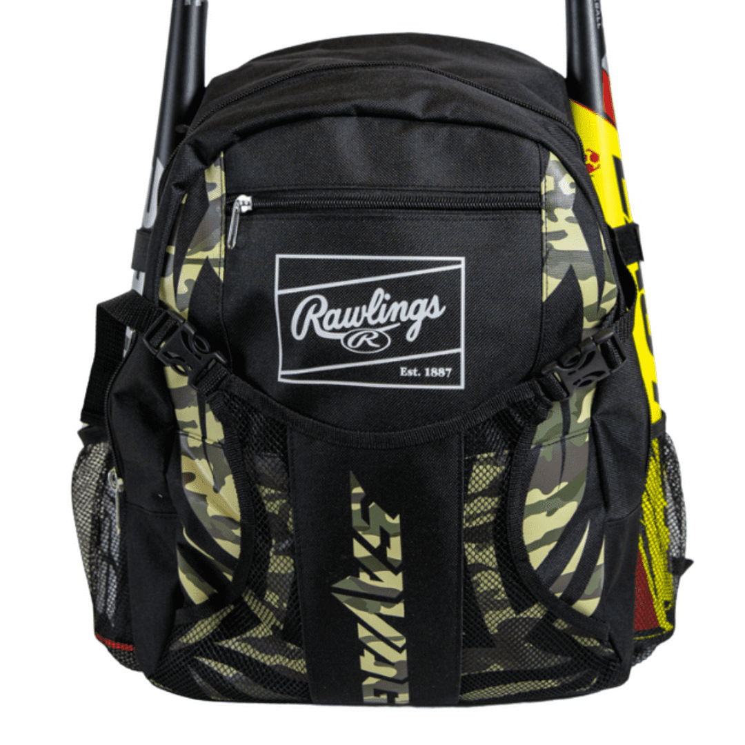 Rawlings Youth Savage Baseball Bat Bag - Batpack with External Helmet ...