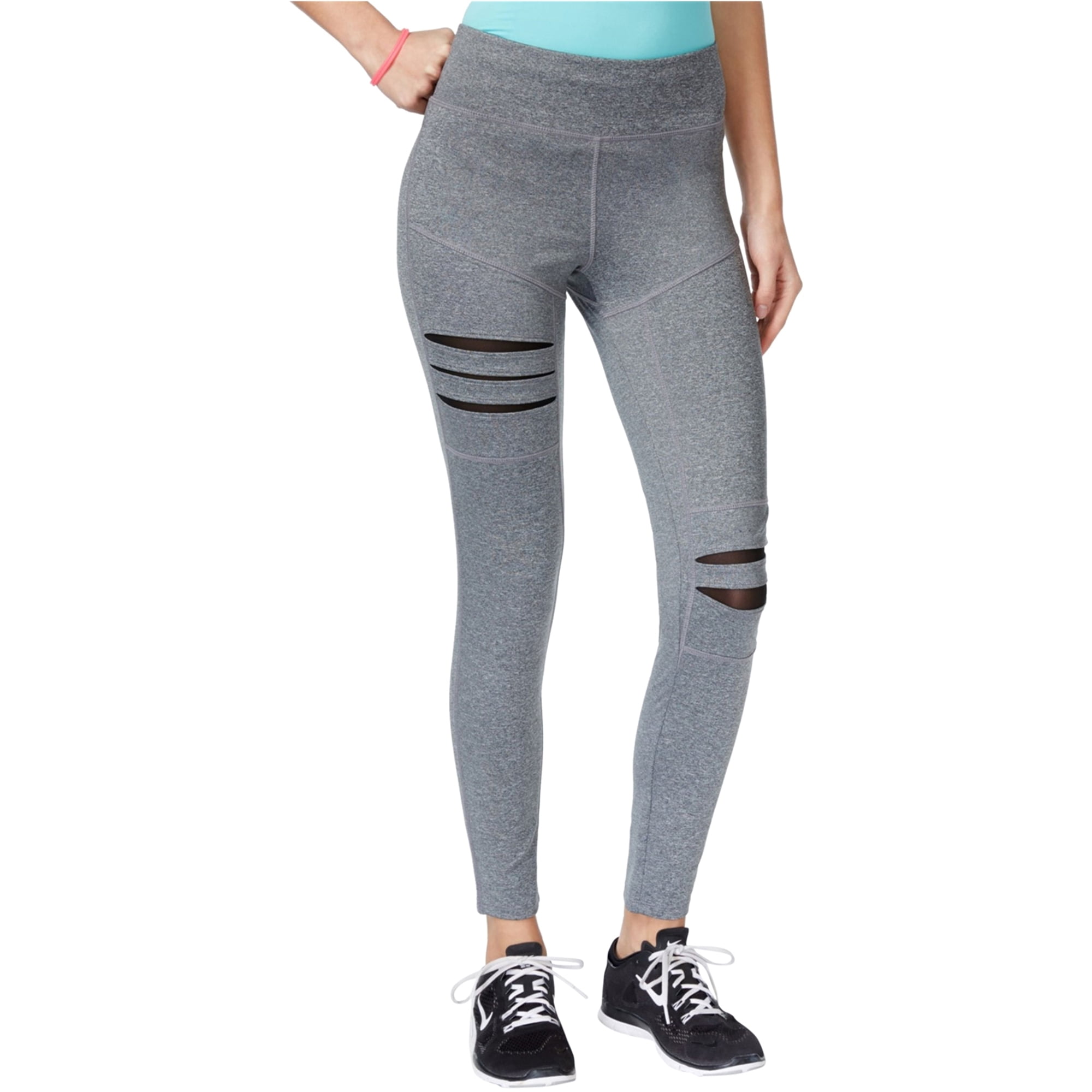 Jessica Simpson Womens Ripped Mesh-Trim Casual Leggings, Grey, Large ...