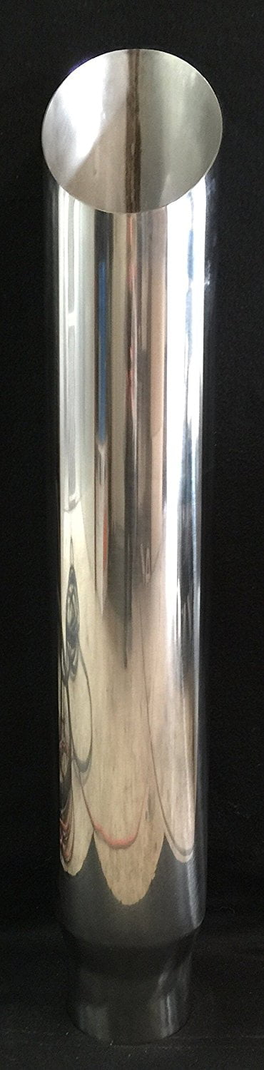 5" Inlet x 6" Oulet x 36" Tall Polished Stainless Miter Cut Diesel ...