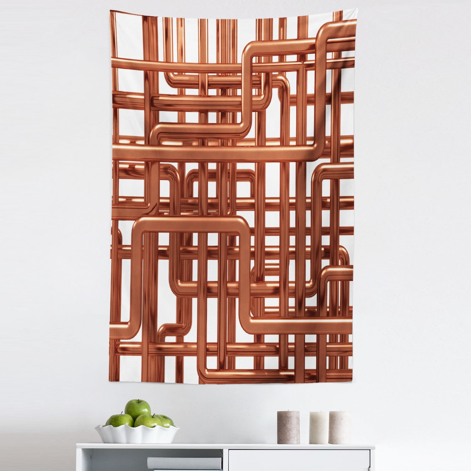 Industrial Tapestry, Knot Complex Design with Entangled Lines Hardware ...