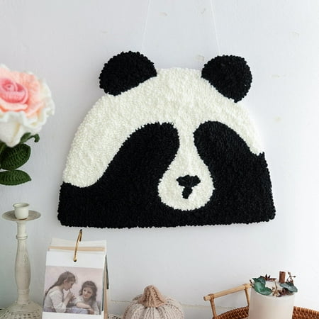 Handmade Panda Poke Embroidery Hook Rug Kits Rug Material Pack Crochet ...