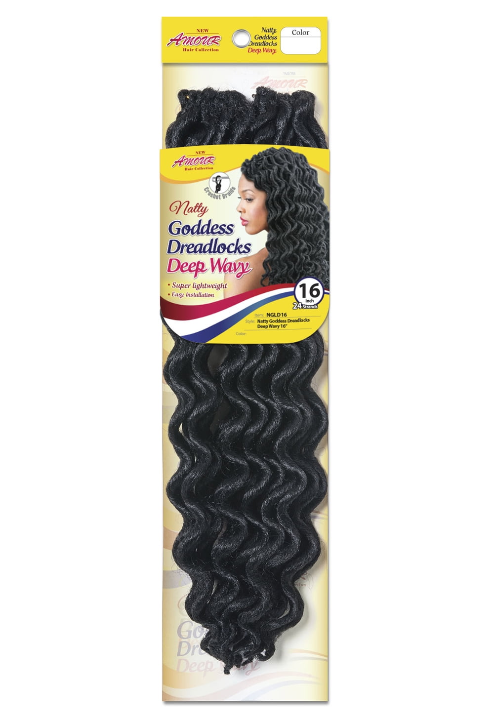 Natty Goddess Dreadlocks Deep Wavy 16" (1/50, 24 Strands) - Color 2 ...