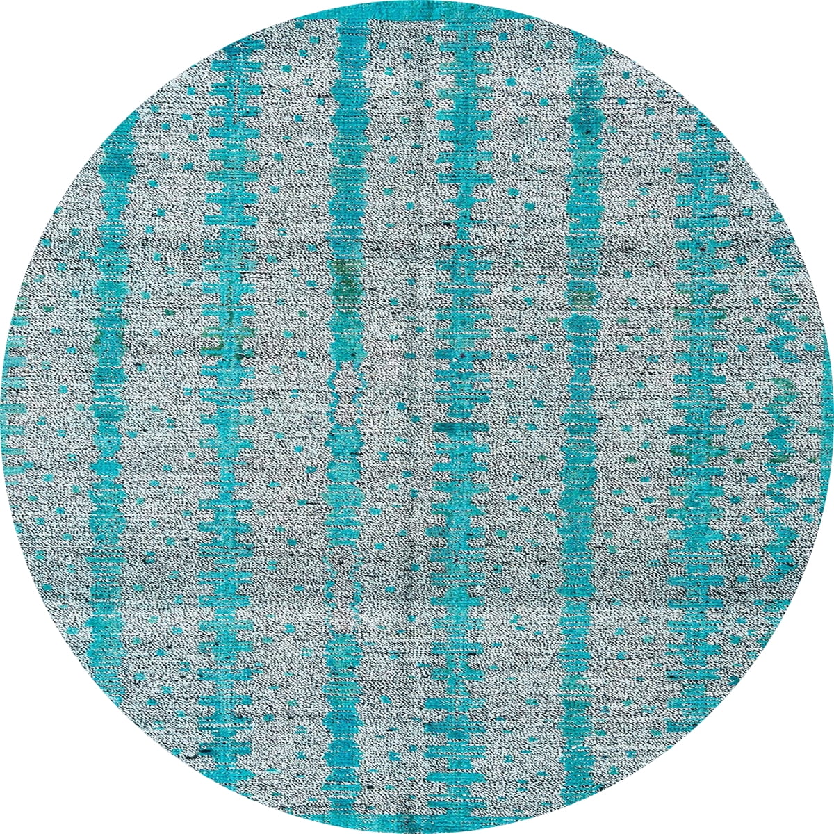 Ahgly Company Indoor Round Abstract Blue Abstract Area Rugs, 5' Round ...