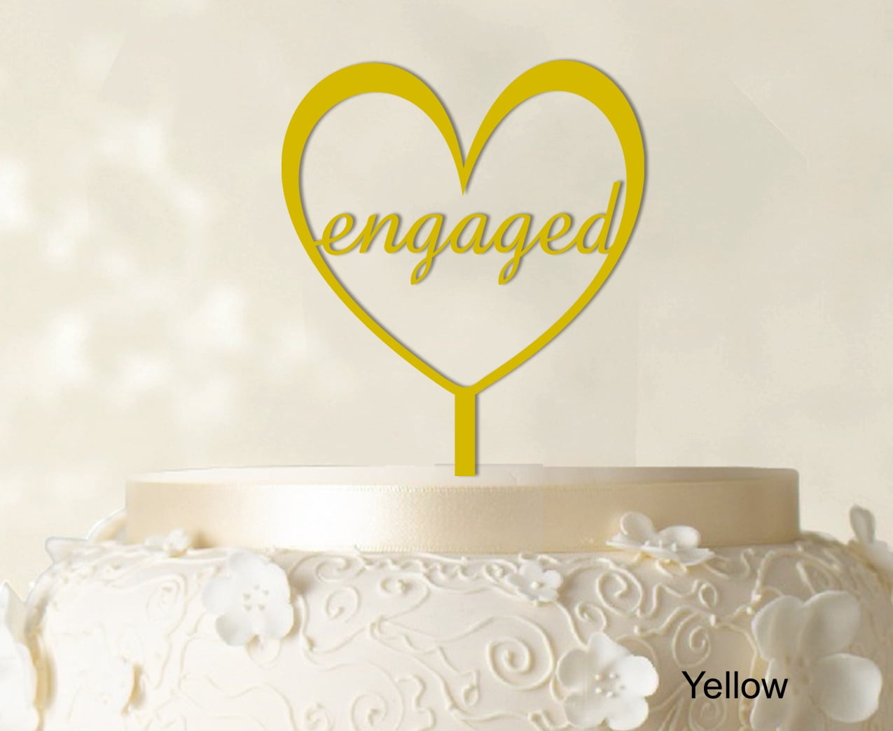 "Monogram Wedding Cake Topper Custom Yellow Cake Topper Color Option ...