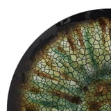 DecMode 18" Round Abstract Handmade Textured Plate Green Glass Charger ...