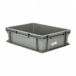 SSI Schaefer Open Top Stacking Tote 0.38 Cu Ft, Gray Polypropylene ...