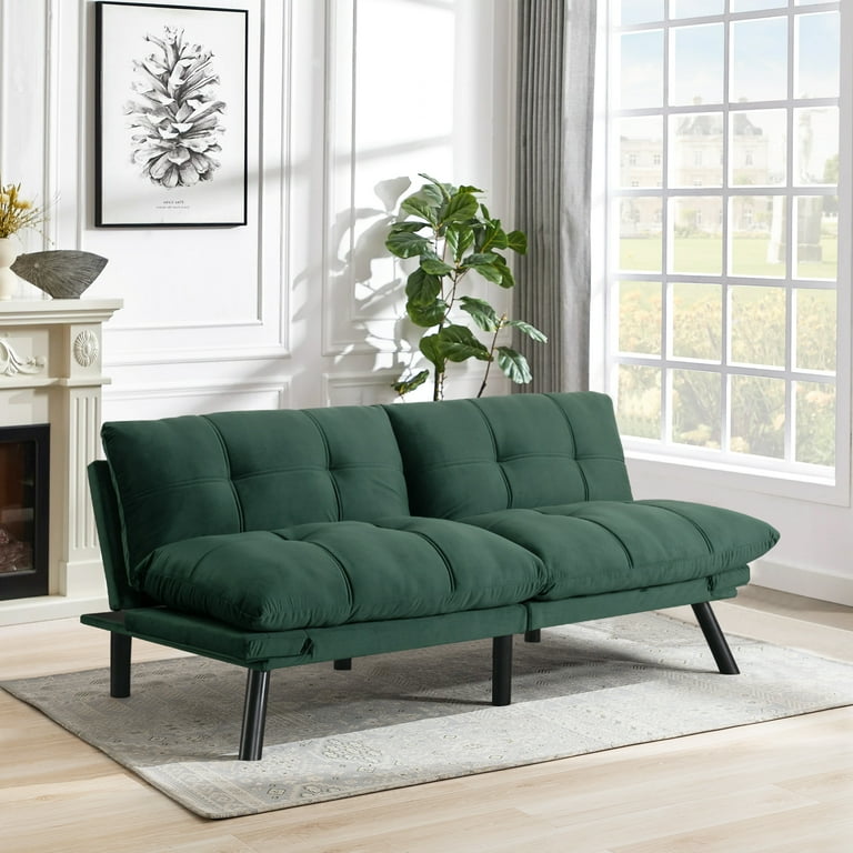 Leumius Futon Sofa Bed High Density Memory Foam Adjustable Backseat Greem Walmart