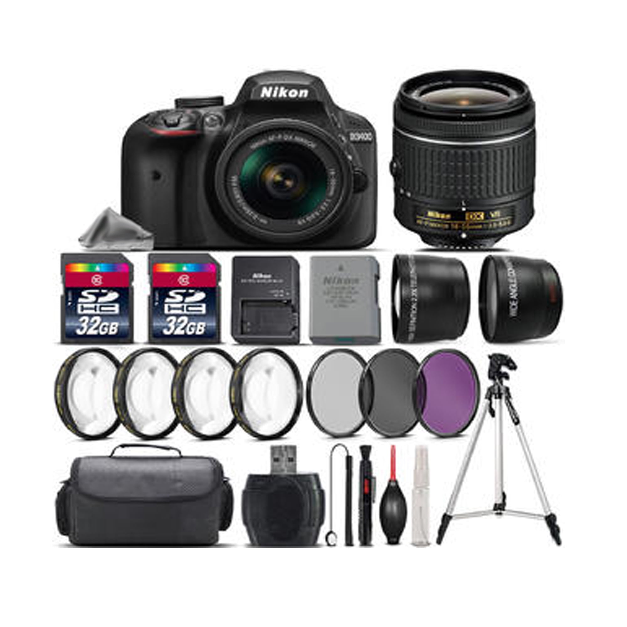 Nikon D3400 DSLR Camera with 18-55mm VR Lens + 4PC Macro Kit + UV-CPL ...