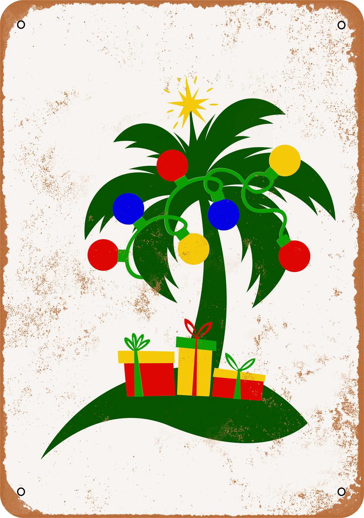 Palm Tree Christmas Lights Clipart