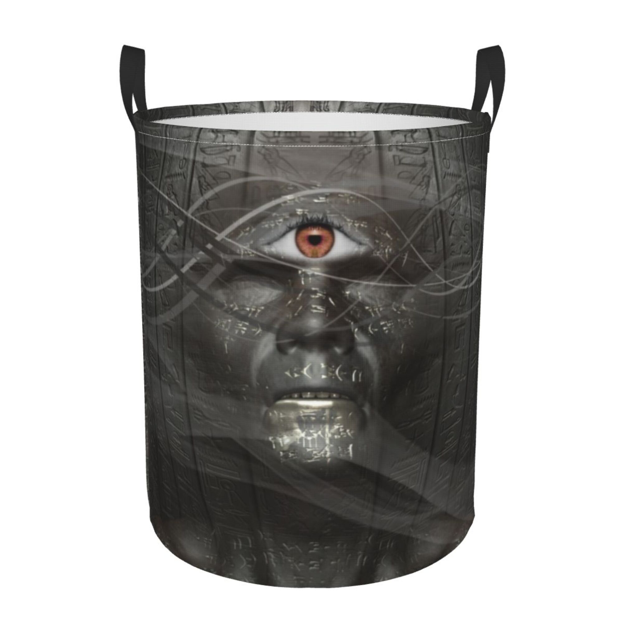 XMXY Round Laundry Basket Organizer, Illuminati Masonic All Seeing Eye ...