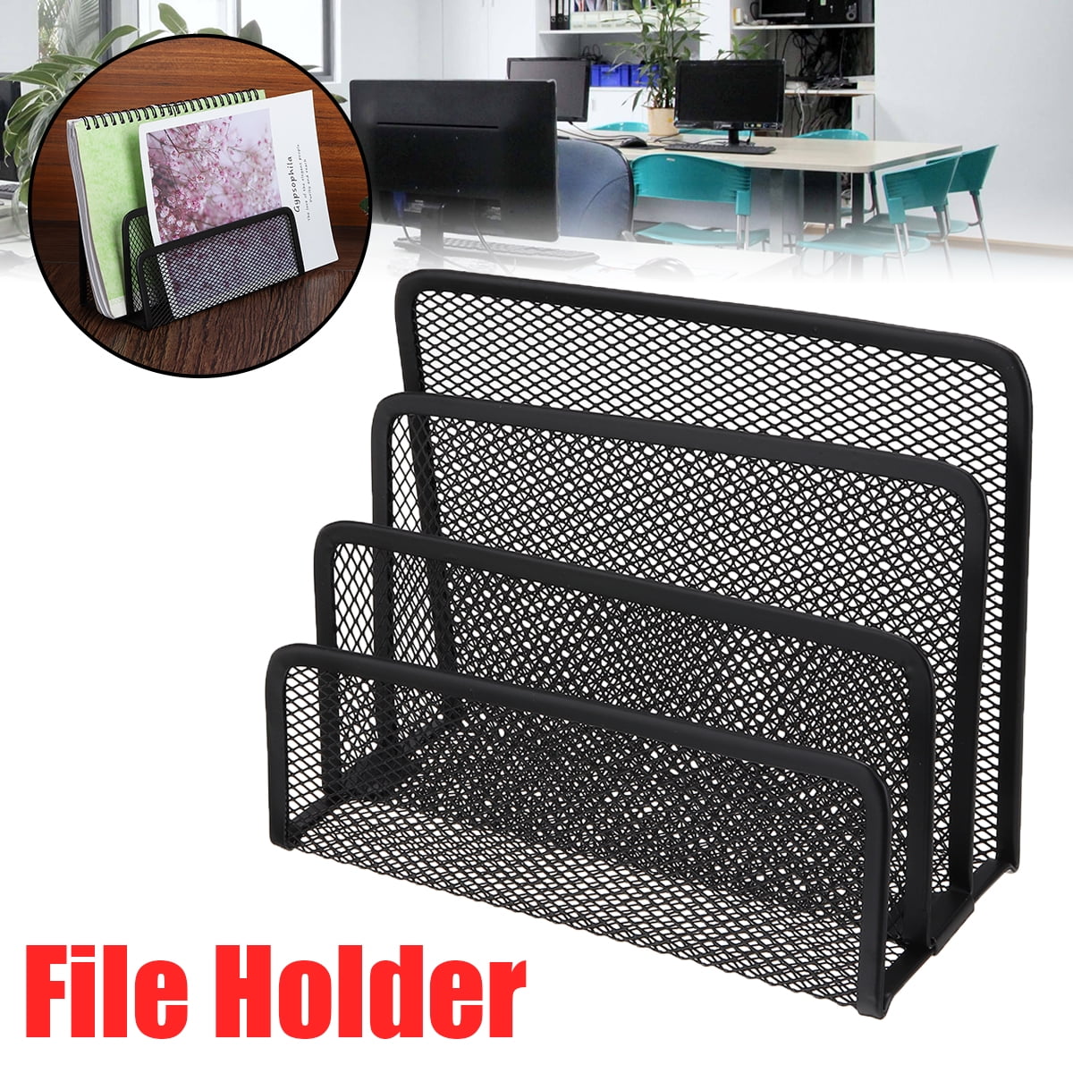 Desk Mail Organizer Small File Holders Letter Organizer Metal Mesh ...