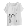 Aimik Women's Plus Size Short Sleeve Blouse Daisy Floral Print Button ...