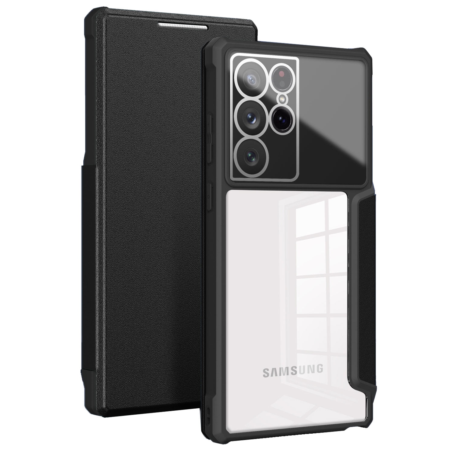 SaniMore for Samsung Galaxy S22 Ultra Case Transparent PC & Soft TPU ...