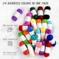 Naler 24 Assorted Colored Acrylic Mini Yarns, 24 Skeins, 15g/32.8Yards ...
