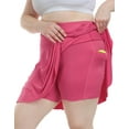 HDE Women's Plus Size Tennis Skort Pleated Skirt with Shorts Hot Pink ...