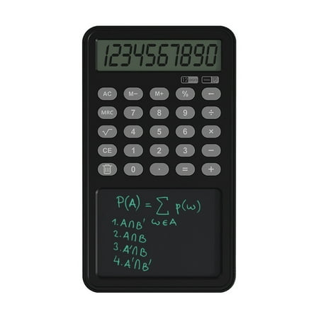 Basic Calculator Notepad with LCD Writing Tablet, Rechargeable 12 Digit ...