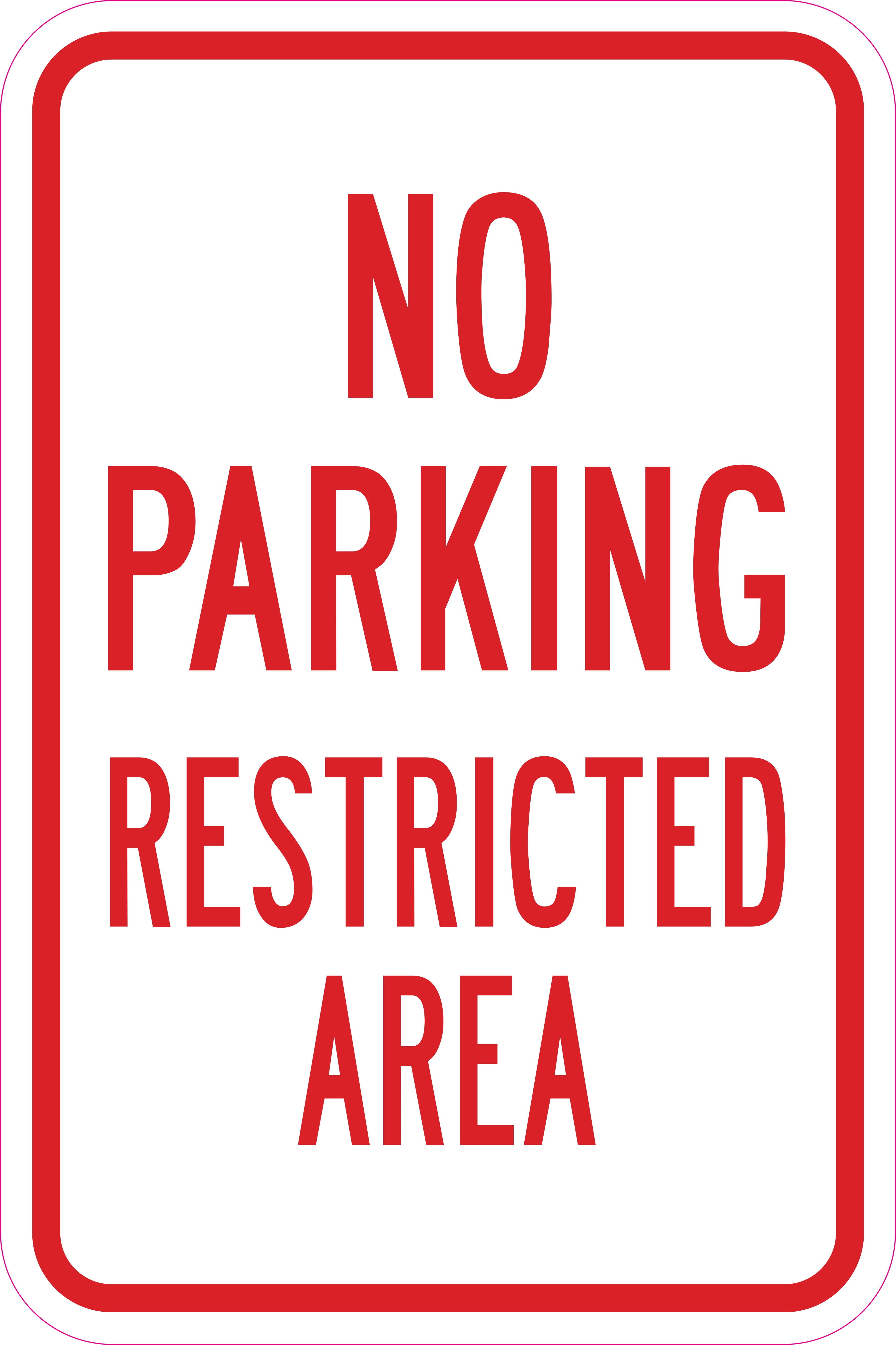 No Parking Restricted Area Sign 12" x 18" Heavy Gauge Aluminum Signs ...