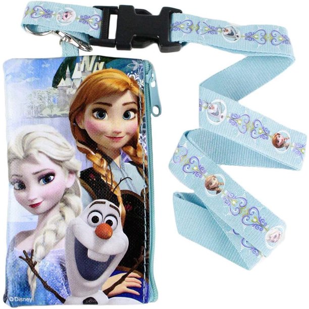 Disney Frozen Blue Pouch Wallet W/Lanyard-Elsa, Anna & Olaf - Walmart.com