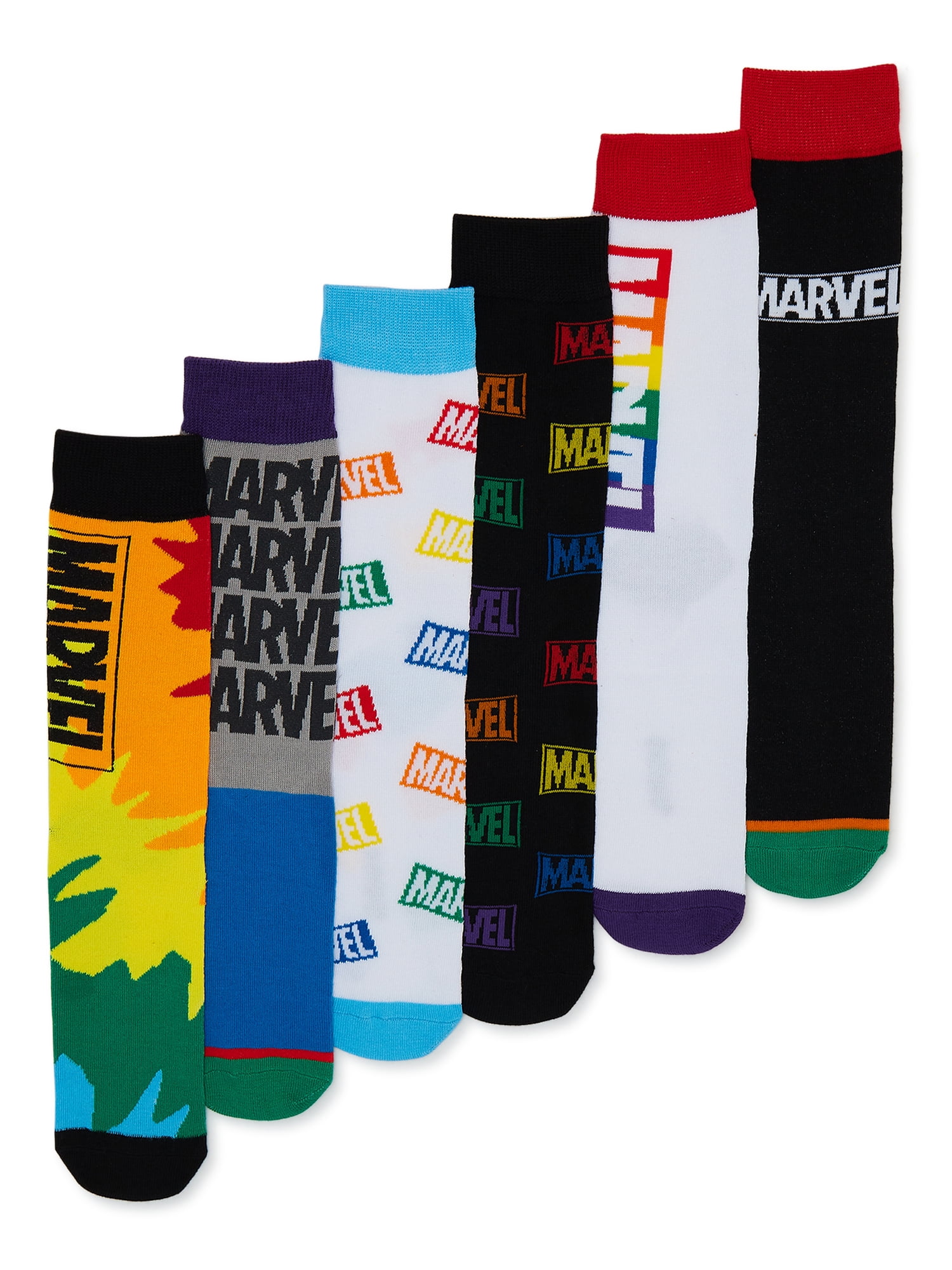 Marvel Men's Crew Socks, 6-Pack - Walmart.com