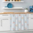 Blue Pink Yellow Floral Cabinet Curtains 10" W x 11" L, Blue Stripes ...
