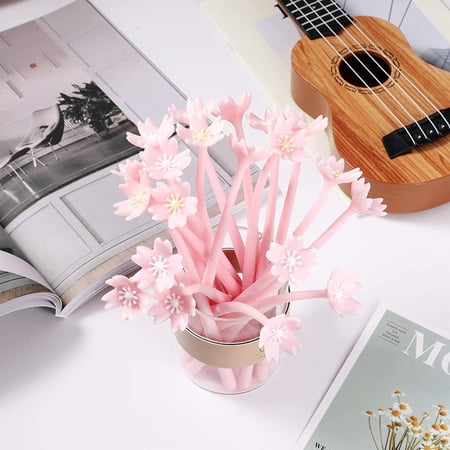 10 Pieces Flowers Gel Ink Pen Romantic Flower Ballpoint Pen Cute Black ...