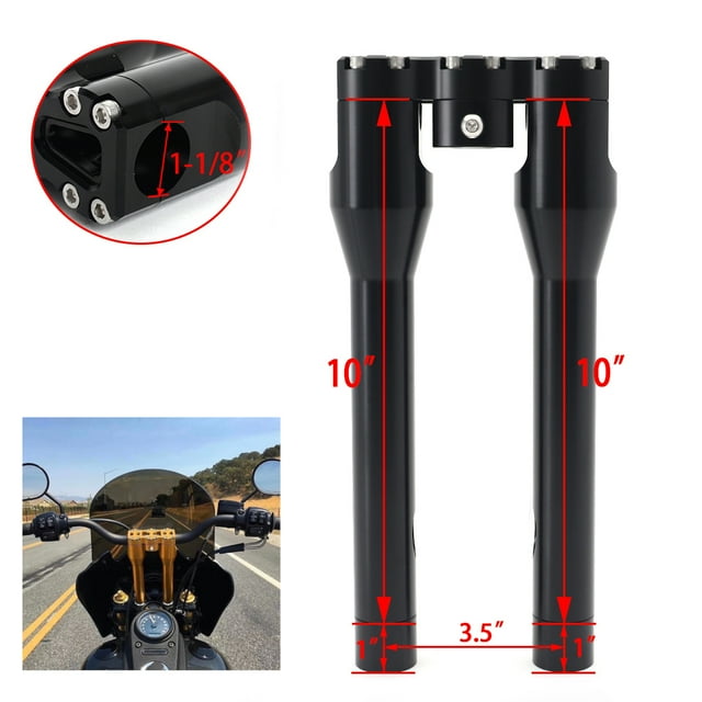 1 1/8" Handlebars 10" or 11'' Club Style Bar Risers for Harley Dyna Low ...