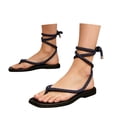 Bibifish Womens Flat Flip Flop Ankle Wrap Knotted Thong Sandals Soft ...