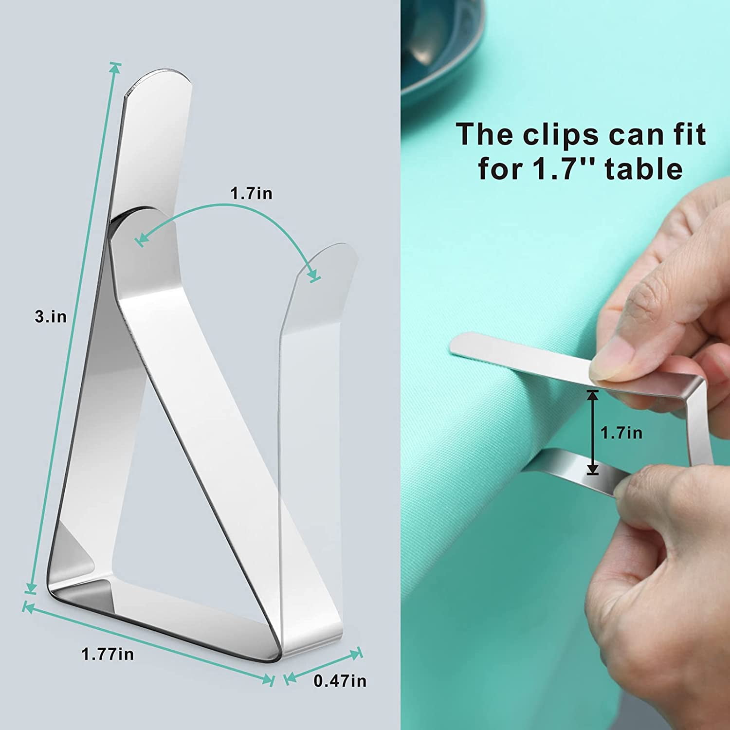 Tablecloth Clips - Heavy Duty Picnic Table Clips, Stainless Steel Table ...