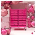 20-Drawer Rolling Storage Cart - Hot Pink Utility Organizer, Mobile Art ...