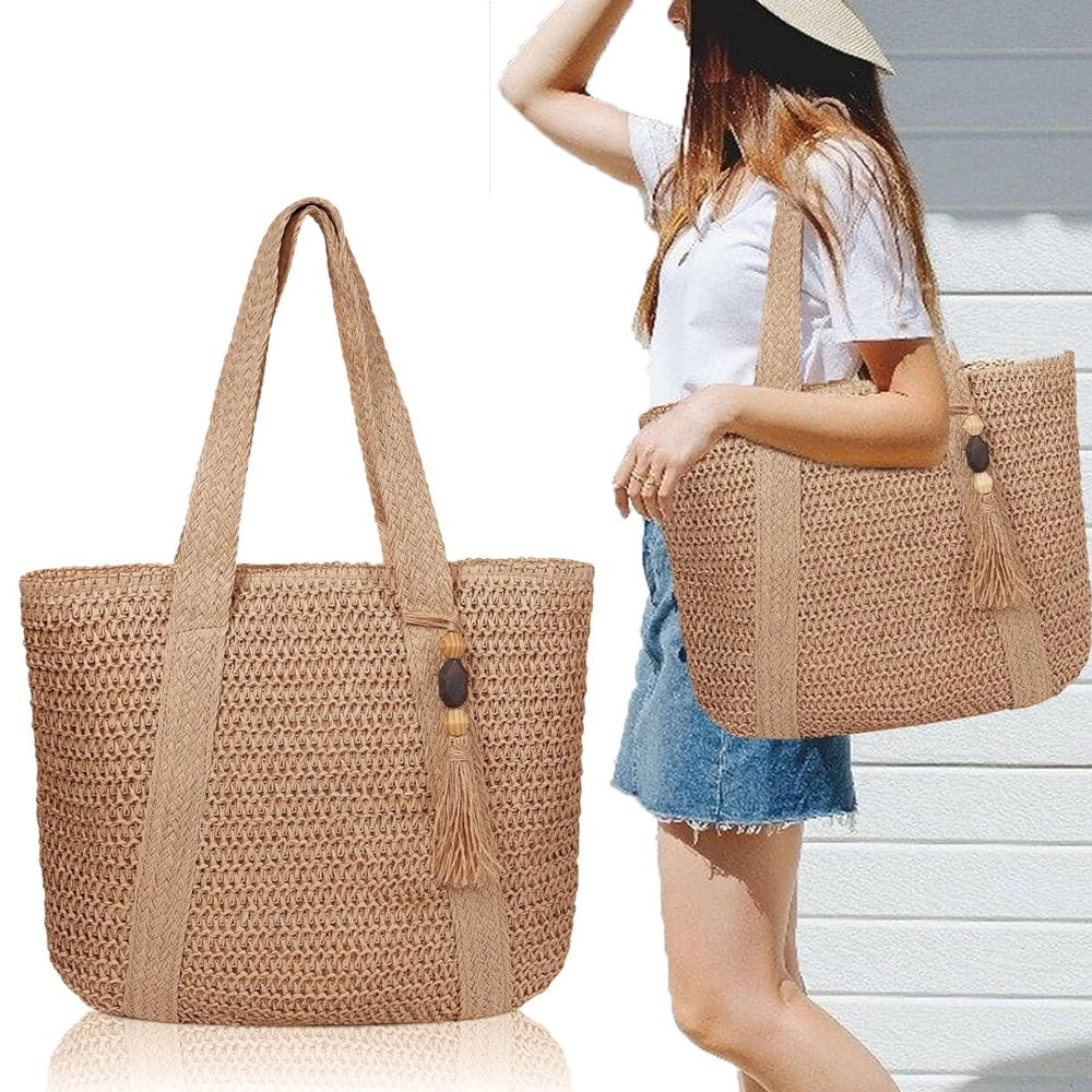 Click here for Choks Chok Large Straw Beach Bag For Women Straw T... prices