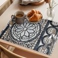 Bohemian Daisy Cotton Linen Placemats Set of 12, Mosaic Flower Classic ...
