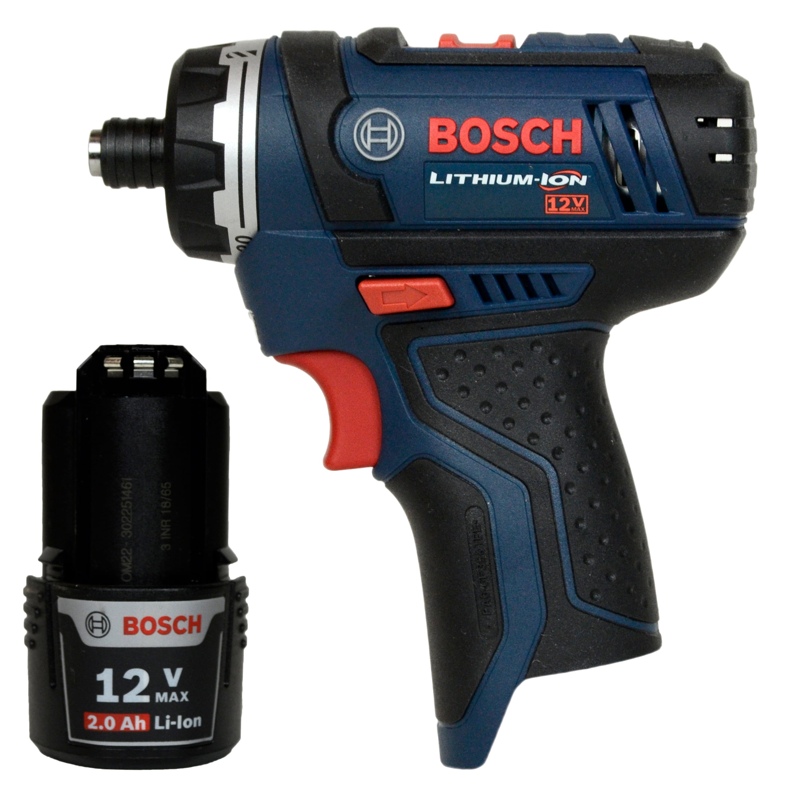 Bosch PS21 12V MAX 2-Speed Pocket Driver and BAT414 12V 2.0Ah Lithium ...