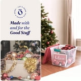 HOMZ 31 Qt Christmas Ornament Storage Boxes, Plastic Bin with Latching ...
