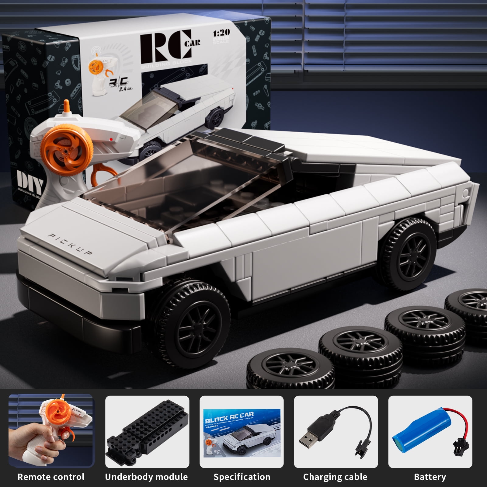 Click here for Ihaha Pickup Truck Building Set  1:20 Scale 242 Pc... prices