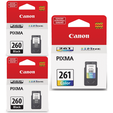 Canon PG-260 Black & CL-261 Color Ink Cartridges,Standard-Capacity ...
