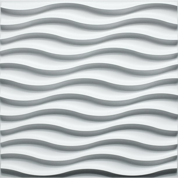 Dundee Deco 3D Wall Panels - Modern Wave Paintable White PVC Wall ...