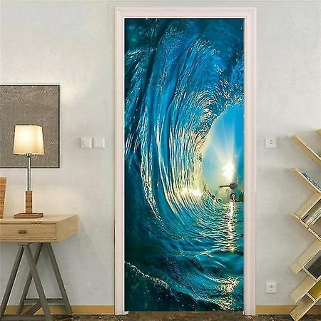 Black Geometric Door Sticker- Home Decor Self Stick Wallpaper ...