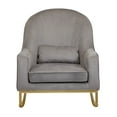 MoDRN Glam Velvet Rocking Chair with Lumbar Pillow, Charcoal Grey/Satin ...